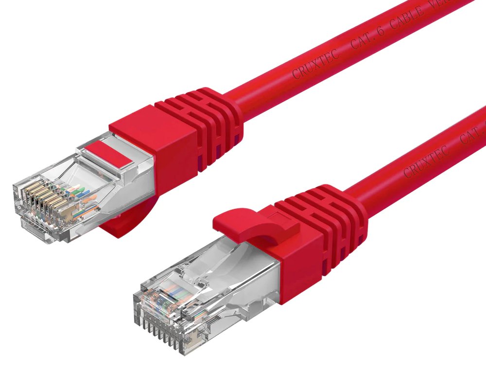 Cruxtec 15m CAT6 10GbE Red Ethernet Cable | Network Cables | RC6-150-RD