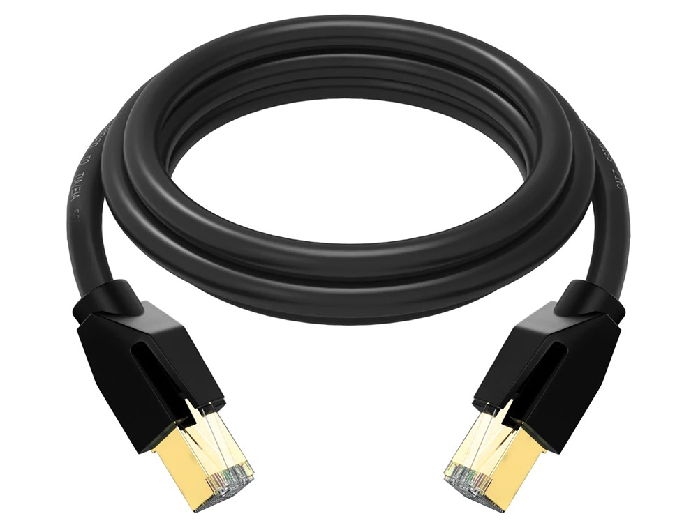 Cruxtec 30cm CAT8 40GbE SF/FTP Triple Shielding Ethernet Cable - Black ...