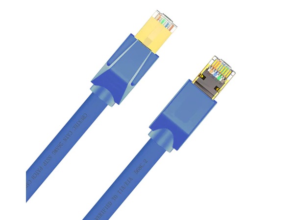 Cruxtec 30cm CAT8 40GbE SF/FTP Triple Shielding Ethernet Cable - Blue ...