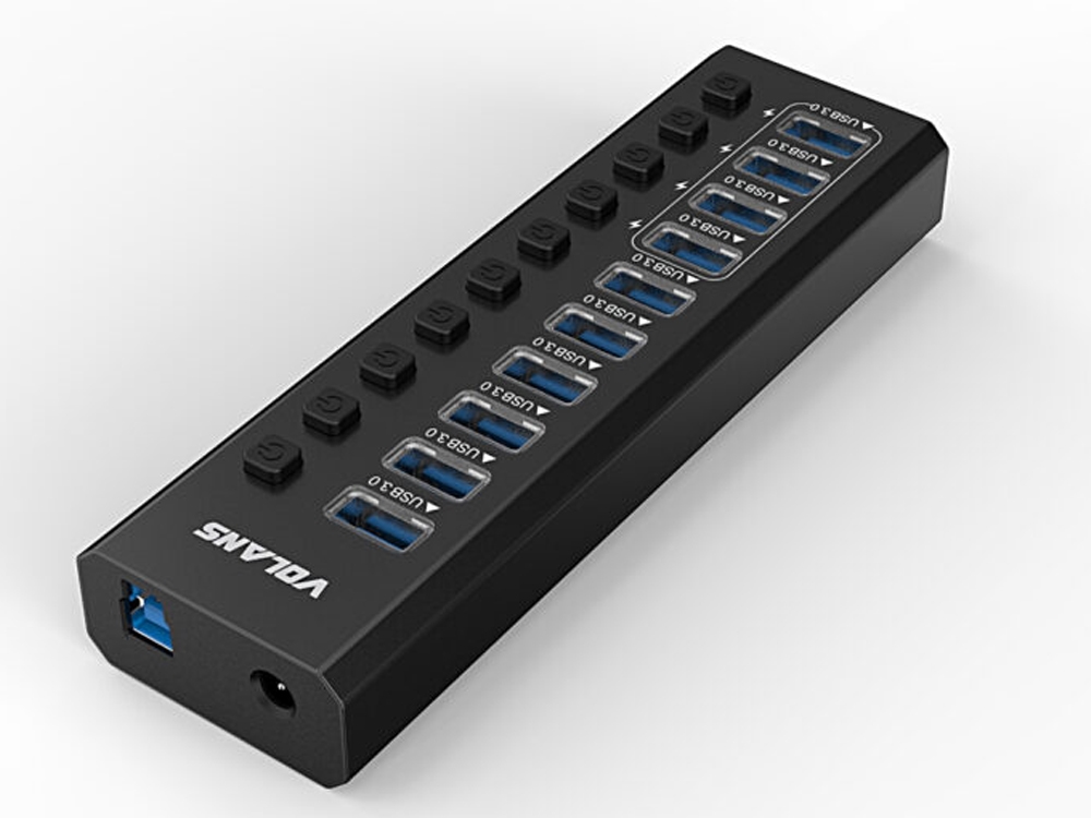Volans VL-HB10S Aluminum 10 Ports USB3.0 HUB with Fast Charging Ports ...