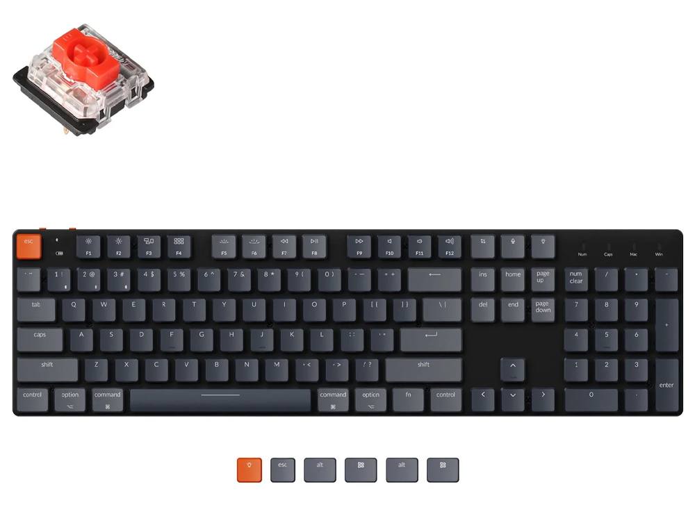 Keychron K5 SE Ultra-Slim RGB Bluetooth Red Switch Mechanical Keyboard ...