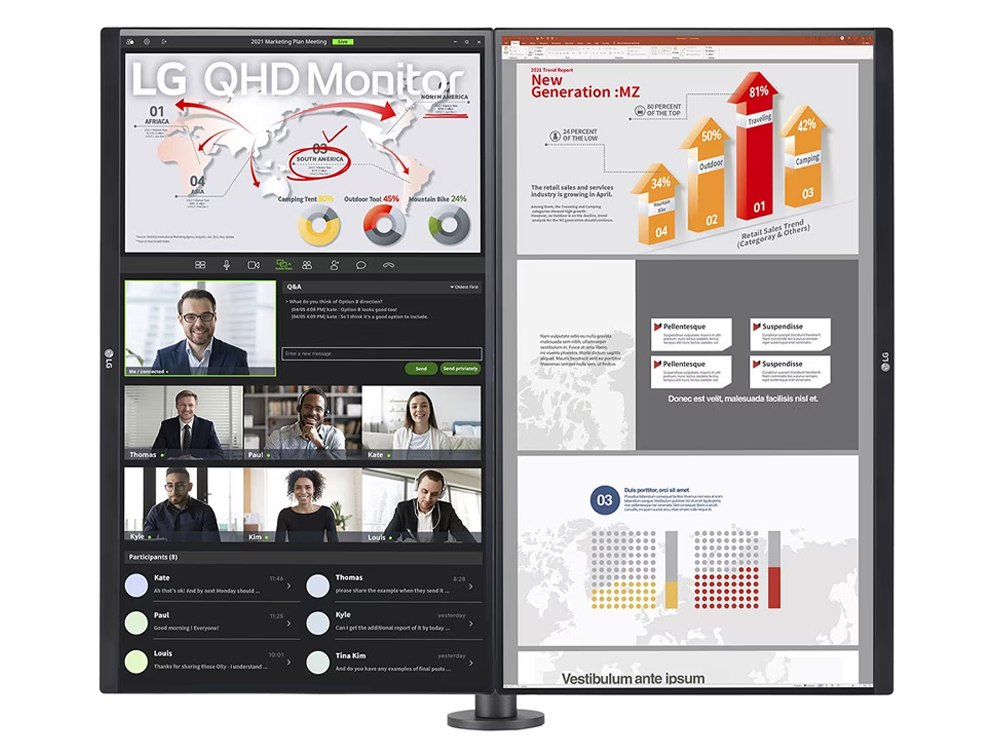LG 27QP88D-BS Dual 27" QHD IPS HDR10 Daisy Chain Monitor - Buy Now