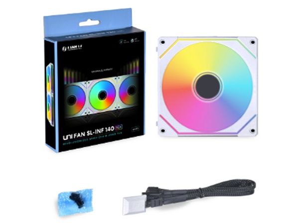 Lian Li SL140 Uni Fan Infinity 140mm ARGB Fan - White | Case Fans & LED ...