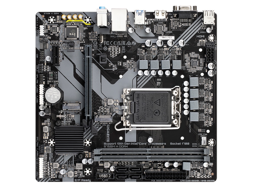 Gigabyte B760M H DDR4 LGA1700 mATX Motherboard | Intel Motherboard | Gigabyte | GA-B760M-H-D4