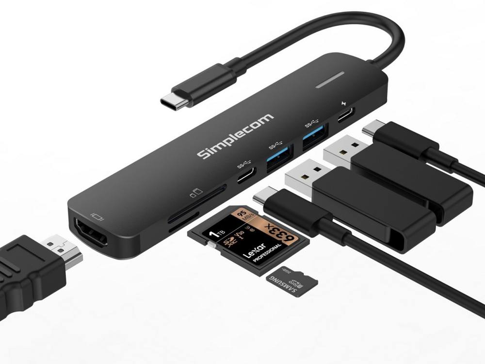 Buy Simplecom CHT570 USB-C 7-in-1 Hub Adapter | HDMI 2.0 Docking Station