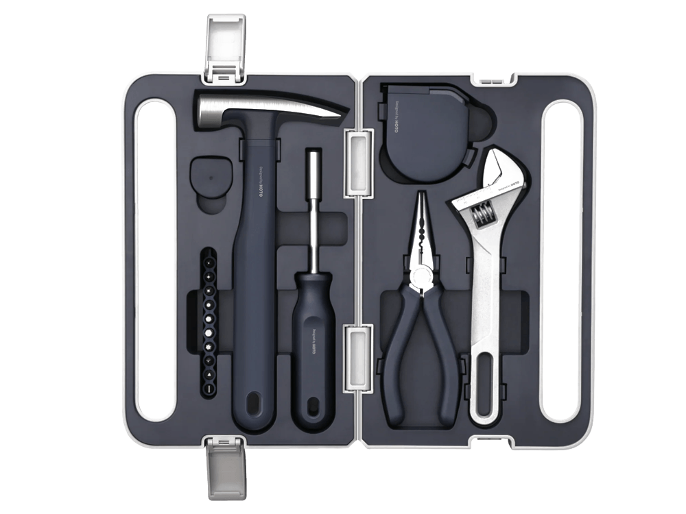 HOTO Classical Hand Tools Set - Screwdriver, Wrench, Hammer, Tape ...