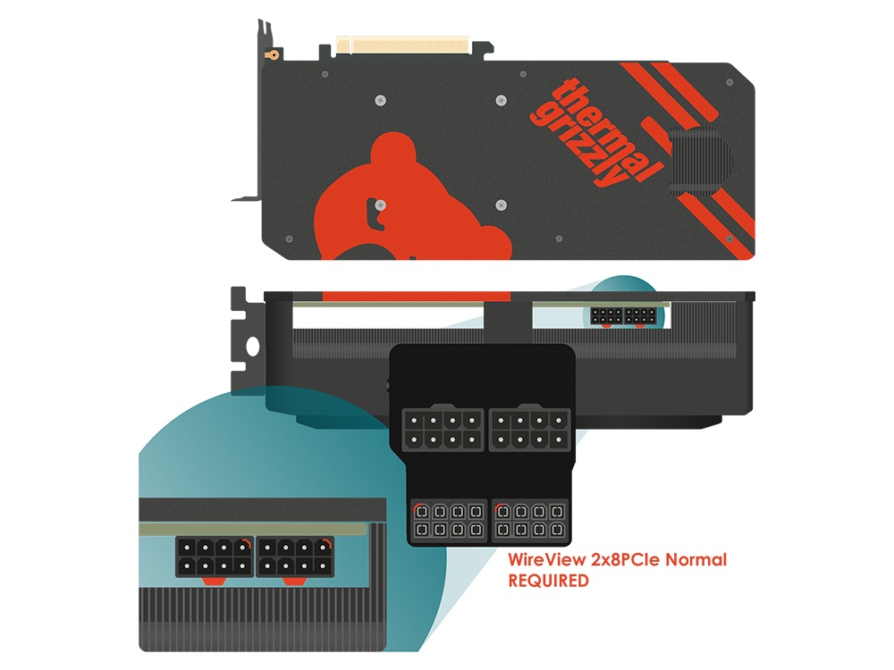 Thermal Grizzly WireView GPU 2x8 Pin PCIe Monitoring Tool - TG-WV-P28N