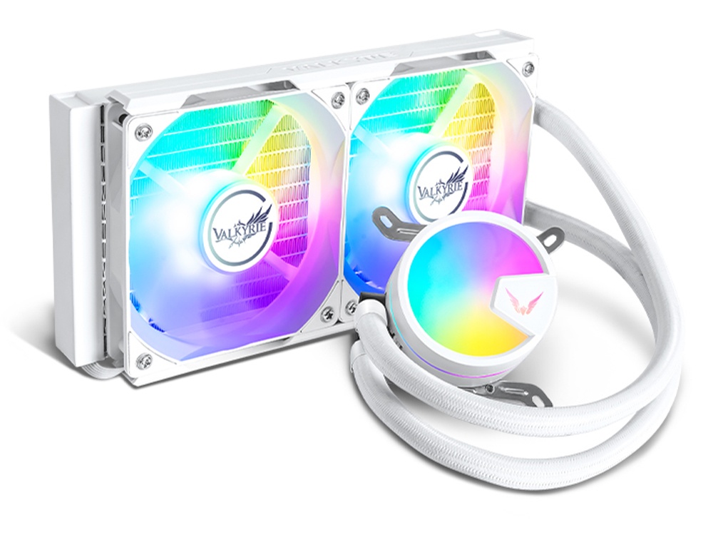 Valkyrie A240 240mm AIO Liquid Cooling with 2x 120mm A-RGB Fans - White ...