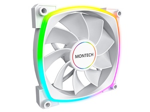 Montech RX140 PWM 140mm Reverse ARGB Fan - White | Case Fans & LED Lighting