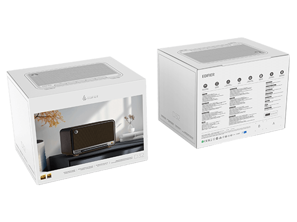 Edifier D32 Bluetooth 60W Tabletop Wireless Speaker - Black Walnut ...