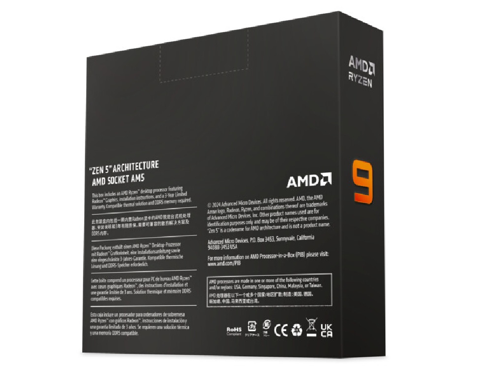 AMD Ryzen 9 9900X 12 Cores 24 Threads 5.6GHz AM5 Processor [100-100000662WOF]