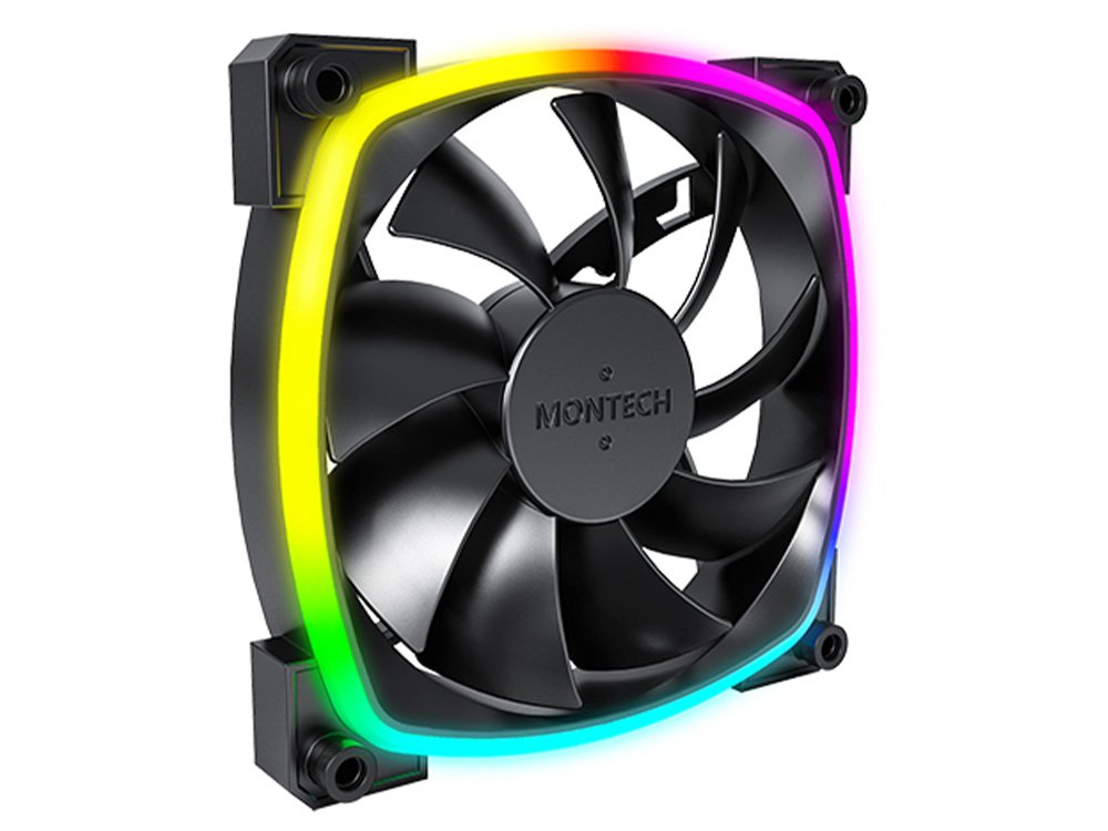 Montech AX120 PWM ARGB 120mm Fan - Black (3-Pack) [AX120 PWM Black 3 in 1]