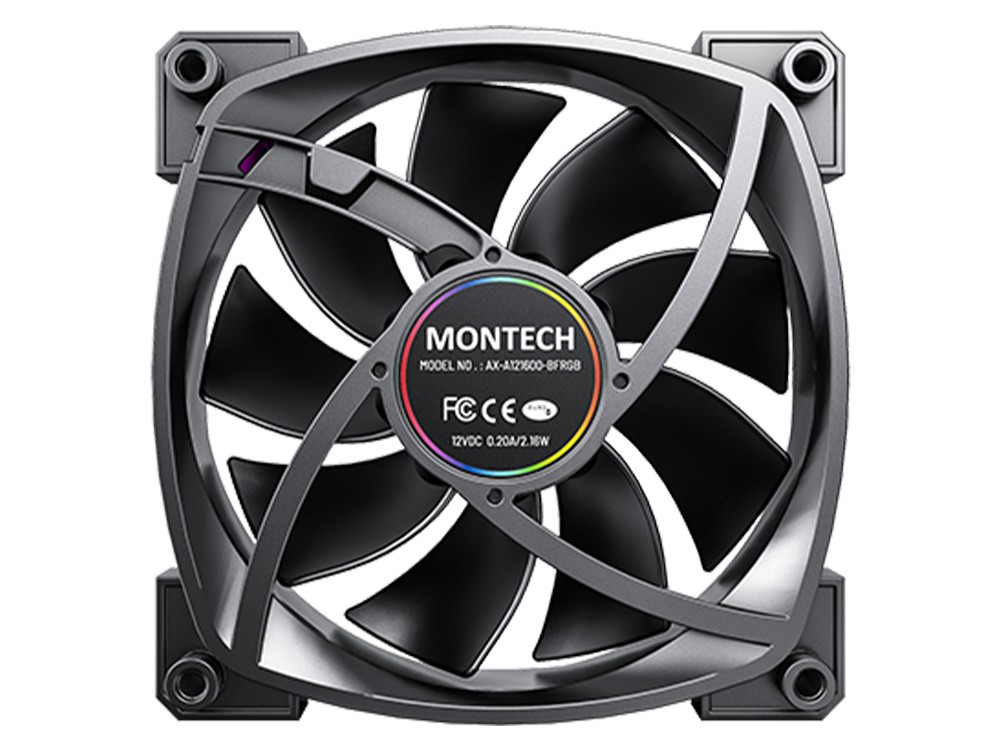 Montech AX120 PWM ARGB 120mm Fan - Black (3-Pack) [AX120 PWM Black 3 in 1]