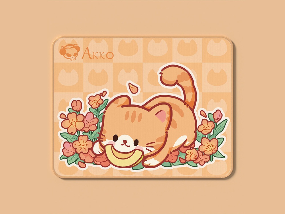 Akko Cat Theme Mouse Pad - Orange KATE (360x280mm) [6925758629836]
