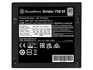 SilverStone Strider 750 EF 80+ 230V EU 750W ATX Power Supply - Black ...