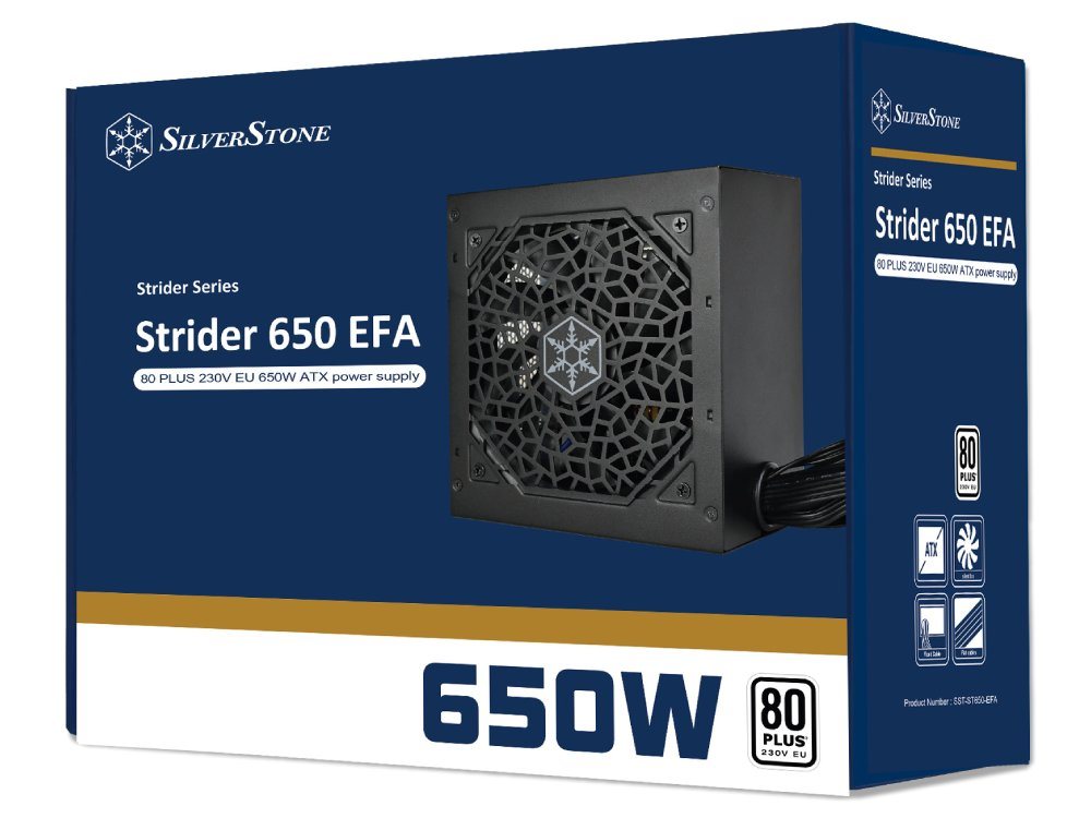 SilverStone Strider 650 EFA 80+ 230V EU 650W ATX Power Supply [SST ...