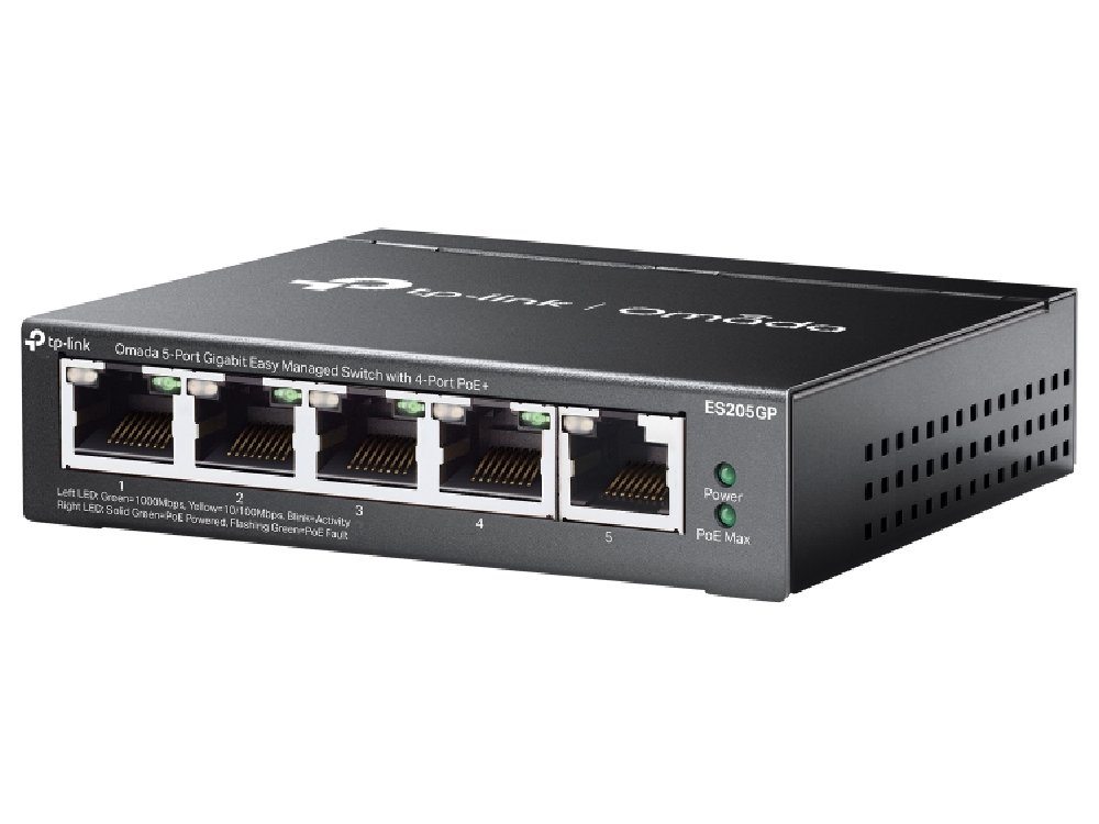 TP-Link ES205GP Omada 5-Port Gigabit Easy Managed Switch with 4-Port ...