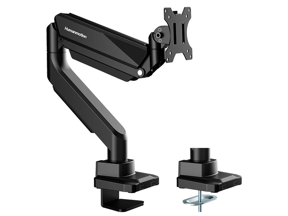 Humanmotion Heavy-Duty Single Monitor Arm up to 18kg [T9-1B]