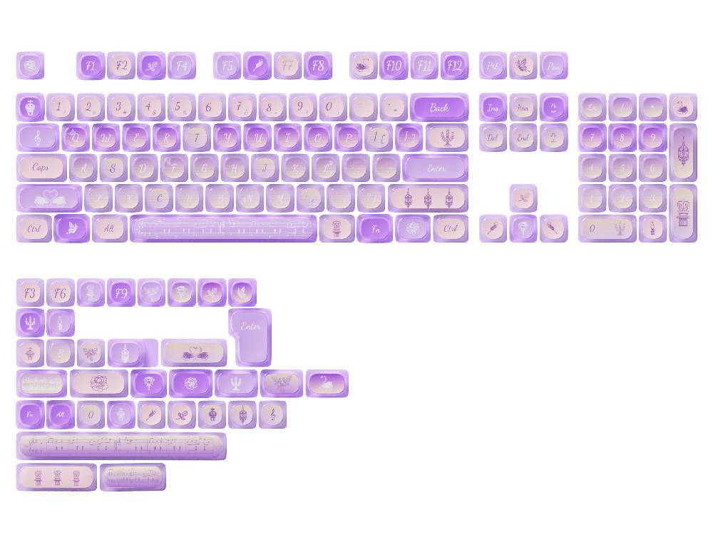 Akko Swan Sonata Pudding Keycap Set (140-key) [6925758630689]