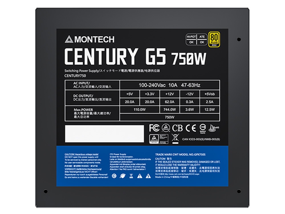 Montech Century G5 750W 80+ Gold ATX 3.0 Fully Modular Power Supply ...