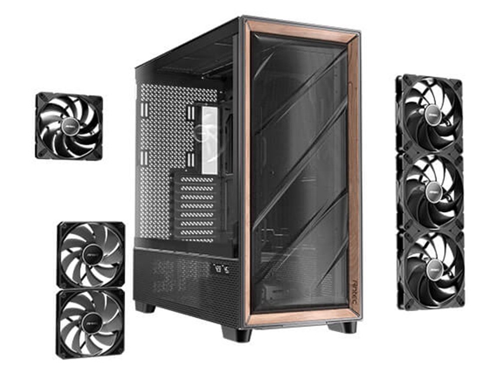 Antec Flux Pro Metal Mesh/Walnut Front E-ATX Full-Tower Case - Black ...