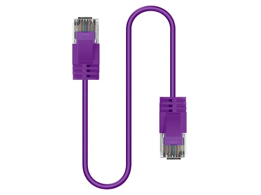 Cruxtec RF6A 0.5m Ultra-Thin CAT6A UTP Ethernet Cable - Purple [RF6A ...