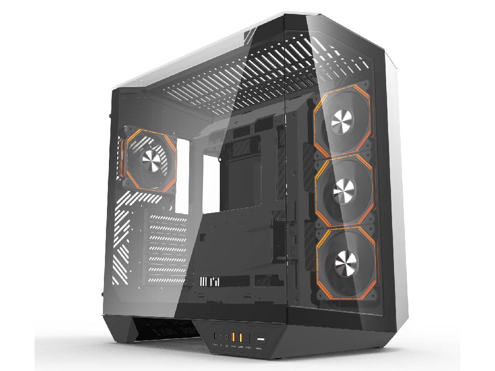 DarkFlash DY470 Ultra-Transparent Glass Mid-Tower Gaming Case - Black ...