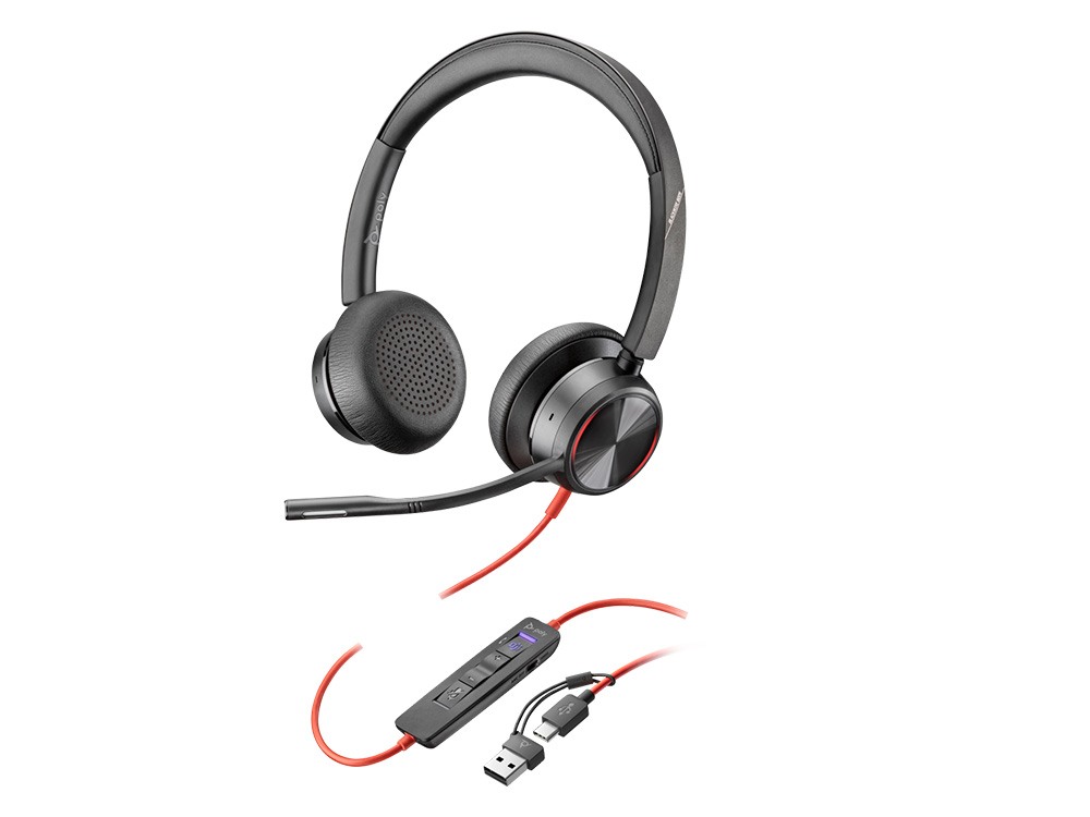 HP Poly Blackwire 8225 Stereo MS-Certified USB-C Headset with USB-C/A ...