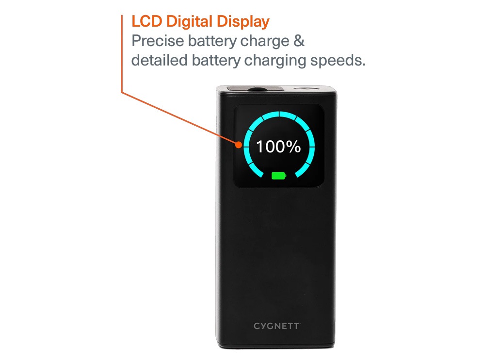 Cygnett Titan 30K mAh / 65W USB-C LCD Display Power Bank - Black ...