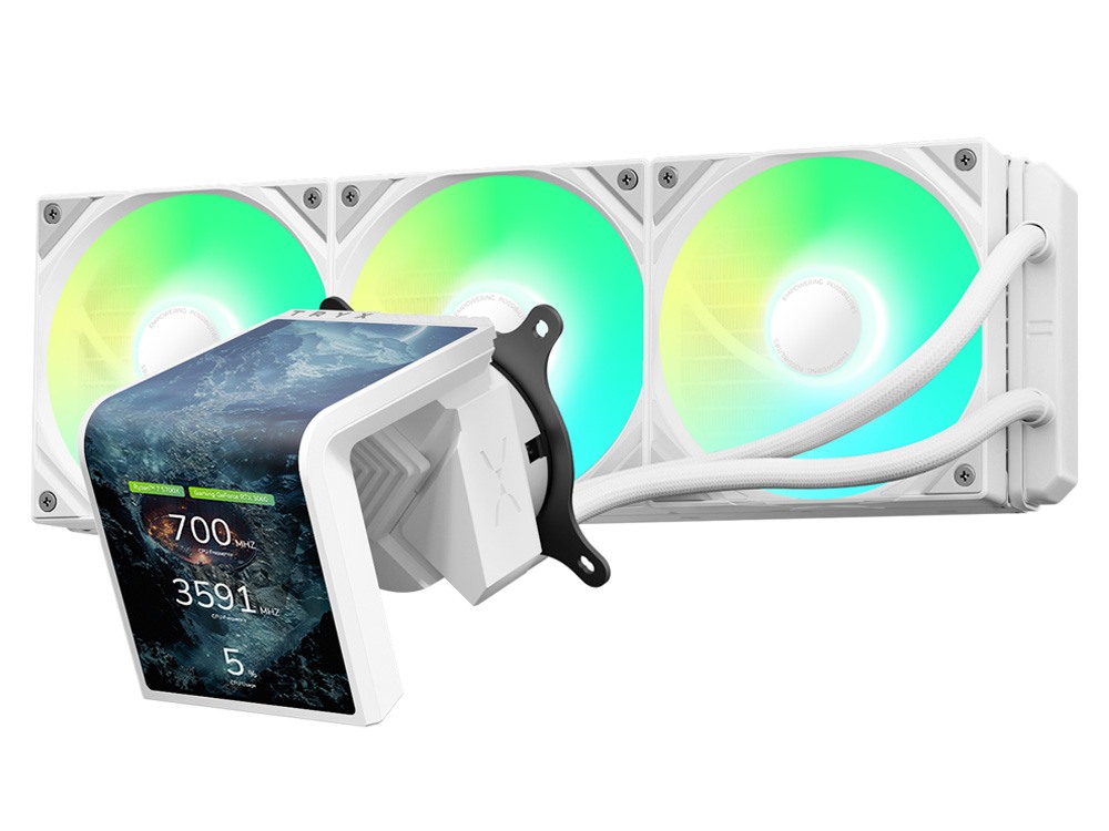 TRYX Panorama SE 360 ARGB Curved AMOLED All-in-one Liquid CPU Cooler ...