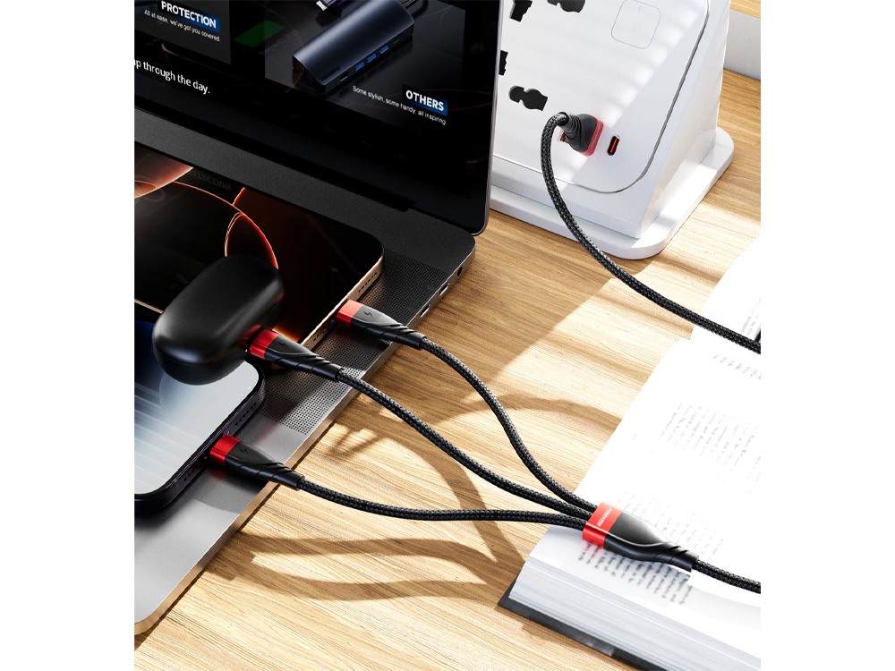 Rockrose Hercules Movefree 3A Max 5-In-1 Fast Charging Cable with USB-A ...