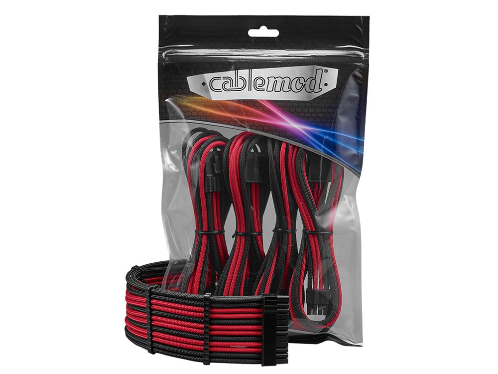 CableMod Pro ModFlex 12VHPWR StealthSense Cable Extension Kit - Black / Red [CM-PCAB-16P3KIT-KKR ...