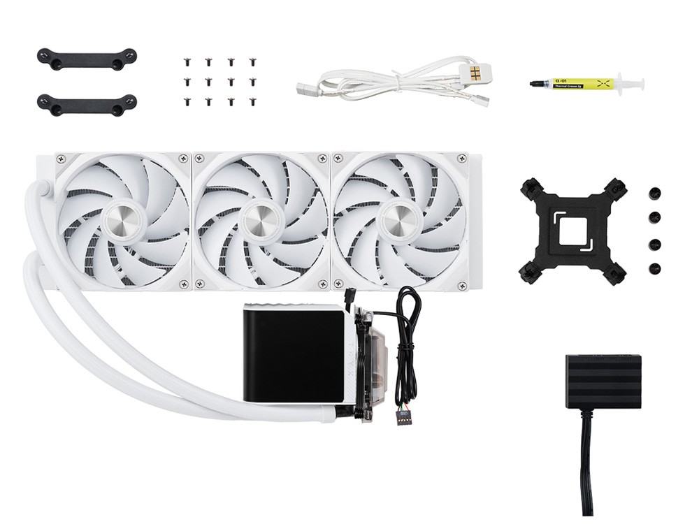 TRYX Panorama ARGB 360mm All-in-One Liquid CPU Cooler - White [L-P360A ...