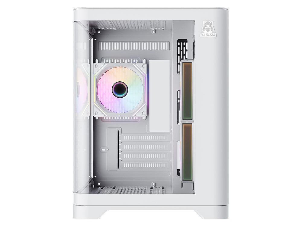 Karuza TM412 Curved Glass Micro-ATX Case - White [STC-TM412B white]