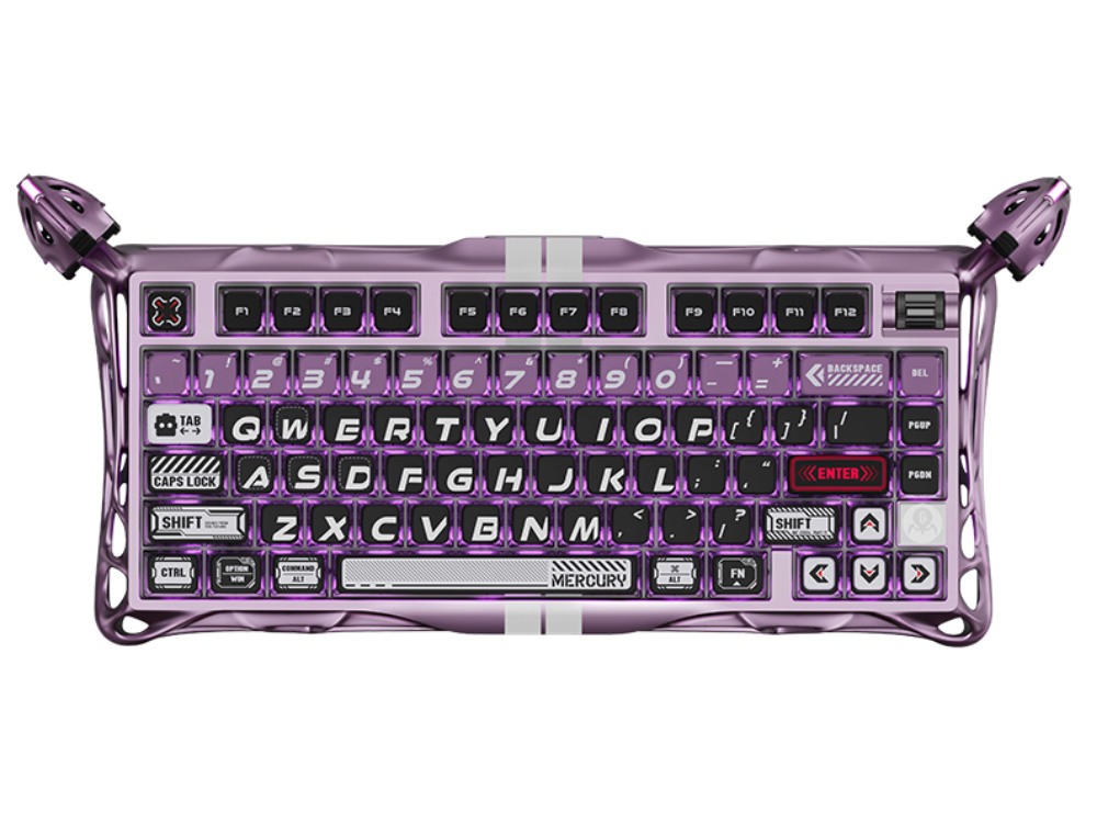 GravaStar Mercury V75 Pro Wired 8kHz RGB Magnetic Switch Gaming Keyboard - Iron Purple [GS V75 ...