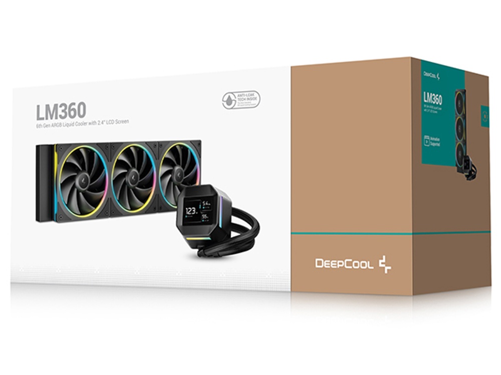 Deepcool LM360 360mm Compact 2.4" IPS Display Liquid CPU Cooler - Black ...