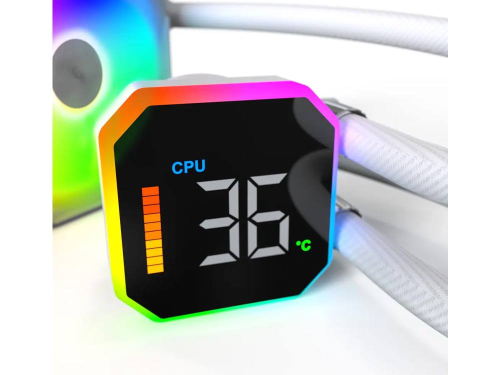 Montech HyperFlow Digital 240 All-In-One CPU cooler - White [HyperFlow Digital 240 (W)]